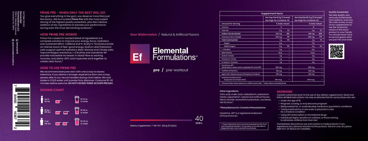 The Strongest Pre-Workout Supplement | Elemental Formulations